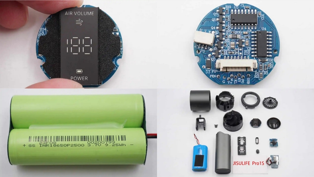 JISULIFE Pro1S Handheld Fan: Aerospace-grade aluminum body, 9m/s ...